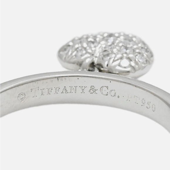 Tiffany & Co. | Jewelry | Tiffany Co Diamond Heart Ring Pt95 Ring Size ...